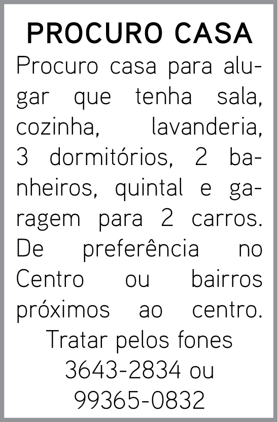 Classificados | Gazeta de Vargem Grande